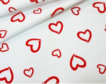 Heart print fabric | Etsy