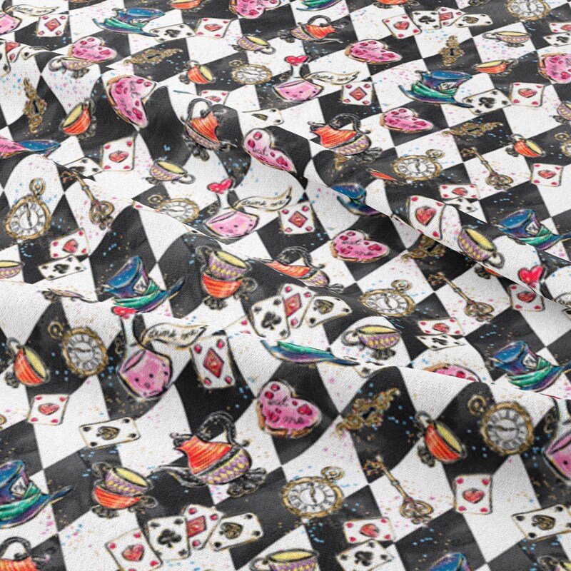 Alice in Wonderland Fabric - Etsy