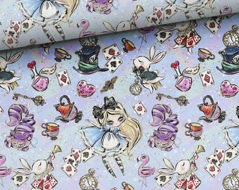 Alice in Wonderland Fabric the White Rabbit With Red by Pond Ripple ...