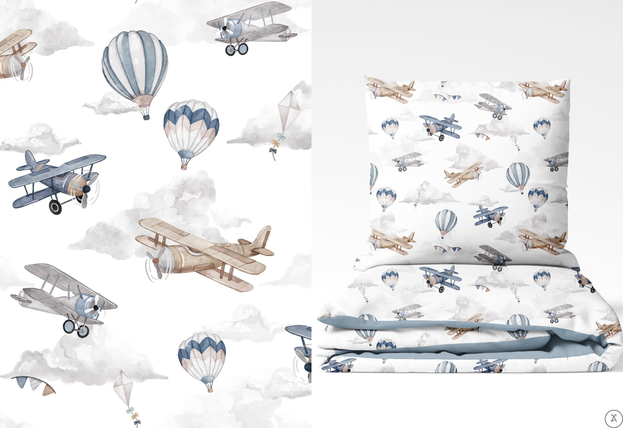 Airplane Print Premium Fabricplane Fabricvintage | Etsy