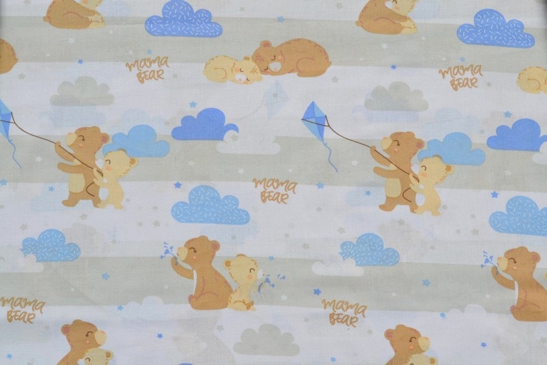 Baby Cotton Fabric by the Yard Sale , Bear Fabric,cotton Fabric,animal ...