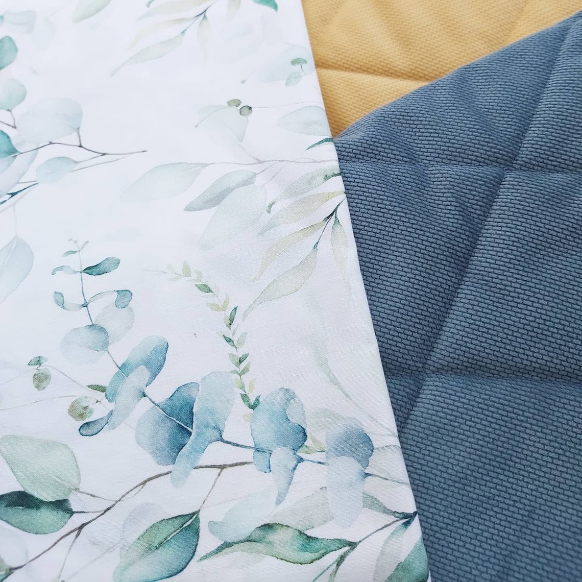 Eucalyptus Leaves Cotton Fabric,floral Leaves Fabric,premium 100% ...