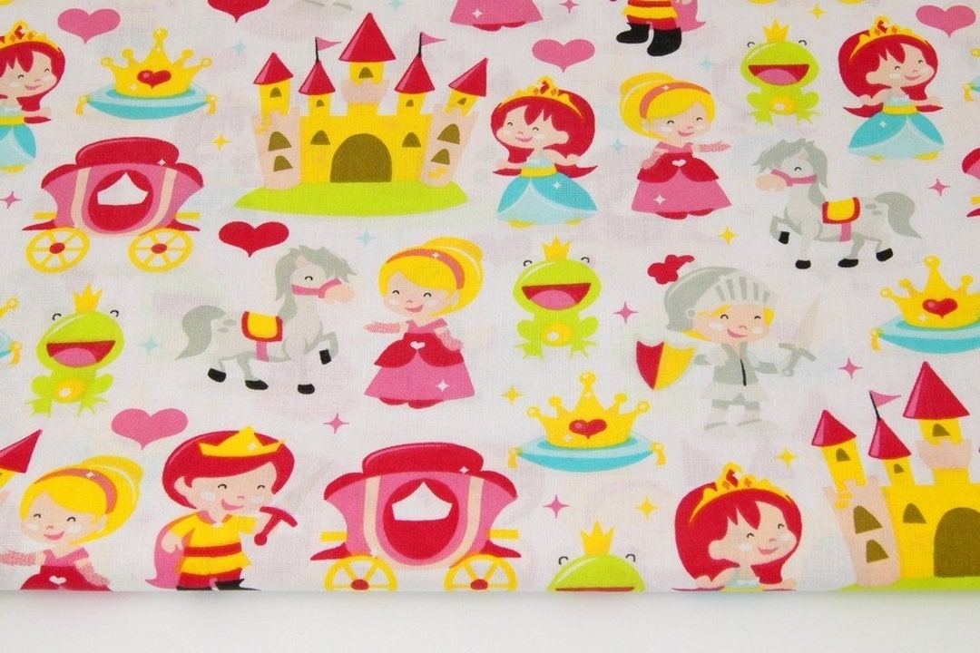 Girl Cotton Fabric, Quilting Print Fabric,princess Fabric, Girl Fabric ...