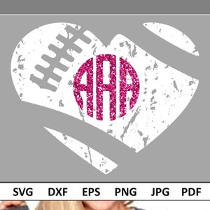 Distressed Football Heart Svg Football Svg Grunge Football Svg Dxf Png ...