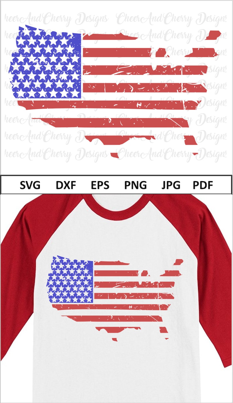 Distressed USA Map Svg America SVG for Silhouette American | Etsy