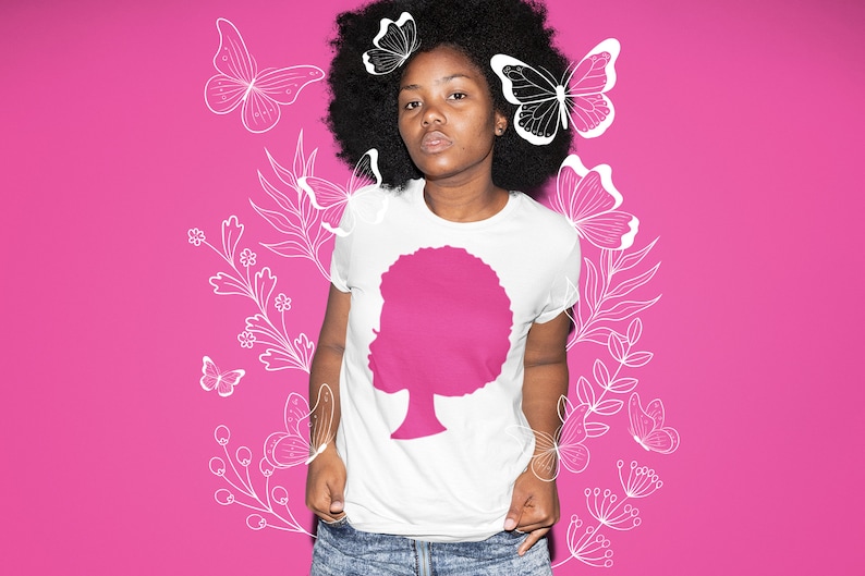 Afro Girl SVG Bundle: Black Woman Silhouette, Cricut & Silhouette ...