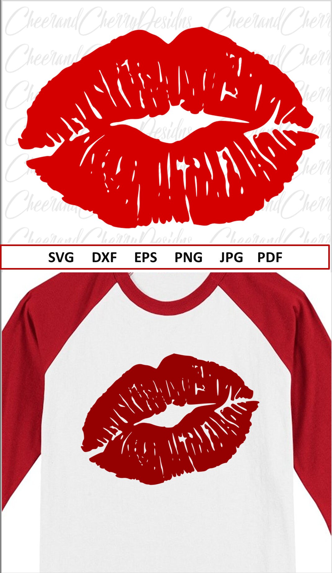 Distressed Kiss Svg Dxf Png Jpg Grunge Lips Cut Files for - Etsy