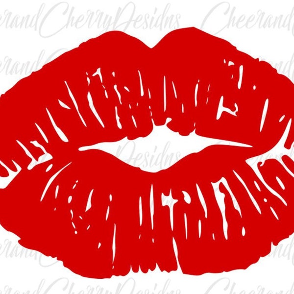 Distressed Lips Svg - Etsy