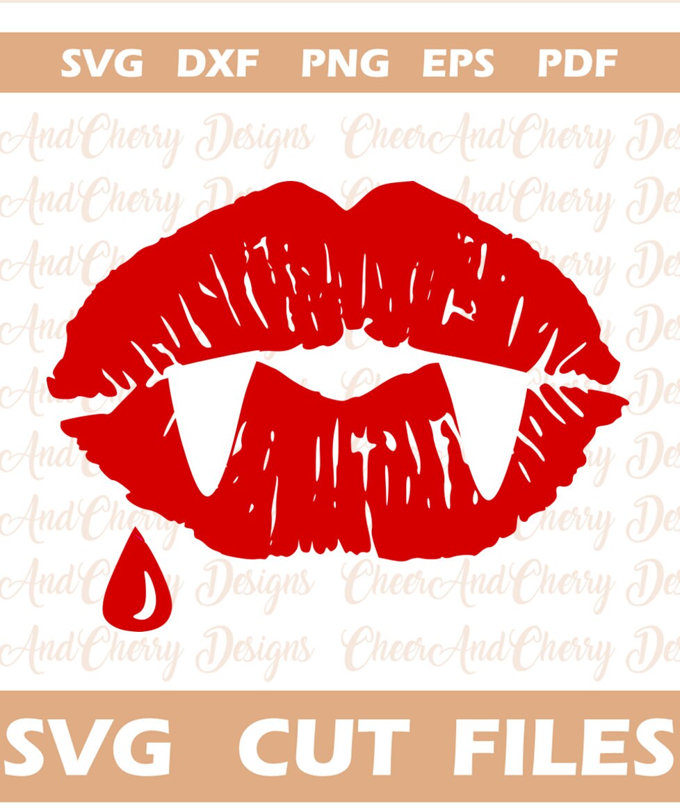 Halloween Lips Svg Vampire Lips Svg Halloween Svg Fangs | Etsy