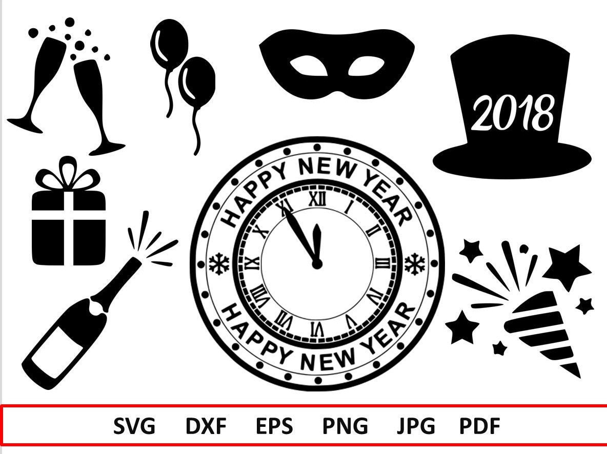 New Years Svg Bundle New Years Eve Svg Files for Cricut | Etsy
