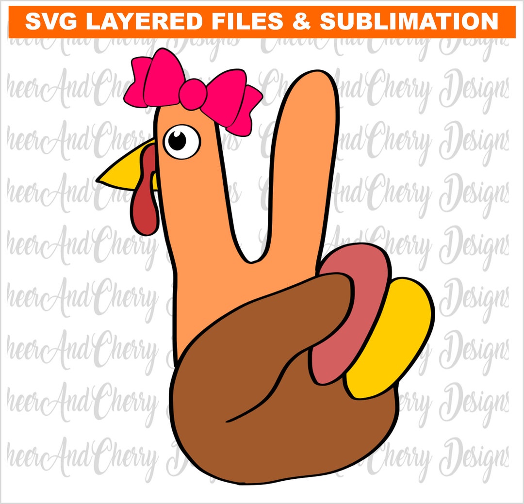 Peace Sign Turkey Png Svg Bundle, Thanksgiving Family Svg Turkey Svg ...