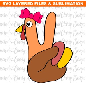 Peace Sign Turkey Png Svg Bundle, Thanksgiving Family Svg Turkey Svg ...