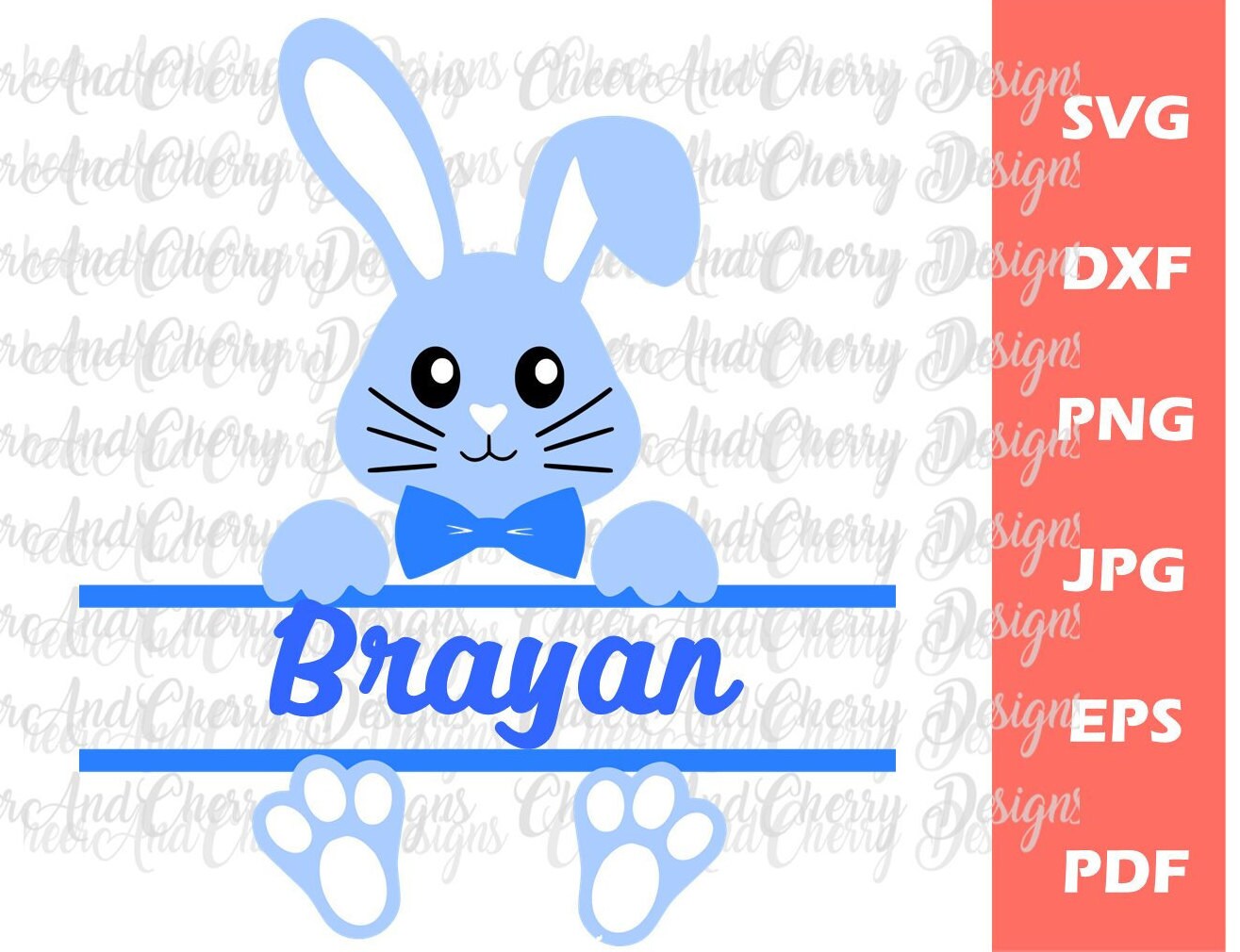 Easter Bunny Svg Monogram. Personalized Name Svg Boy Easter - Etsy