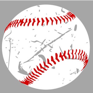 Distressed Baseball Svg File for Cricut Silhouette Cameo, Baseball ...