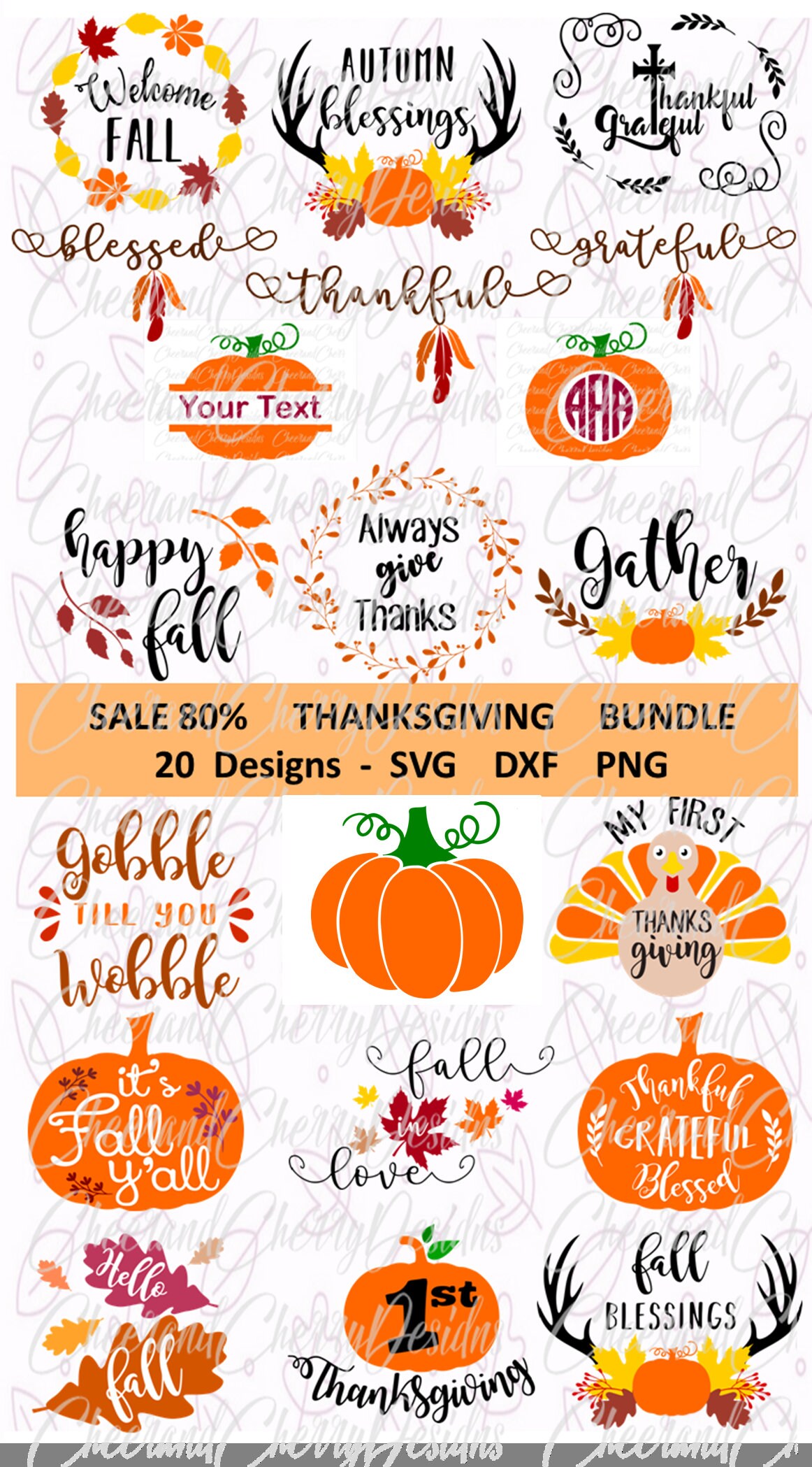 Thanksgiving SVG Bundle Fall Svg Bundle Pumpkin Svg for Cricut - Etsy