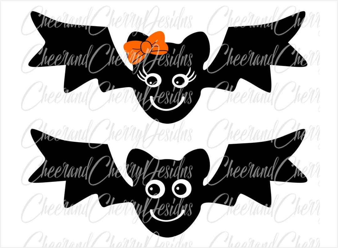 Cute Bat Svg Halloween SVG for Girl Boy Halloween Monogram Svg - Etsy ...