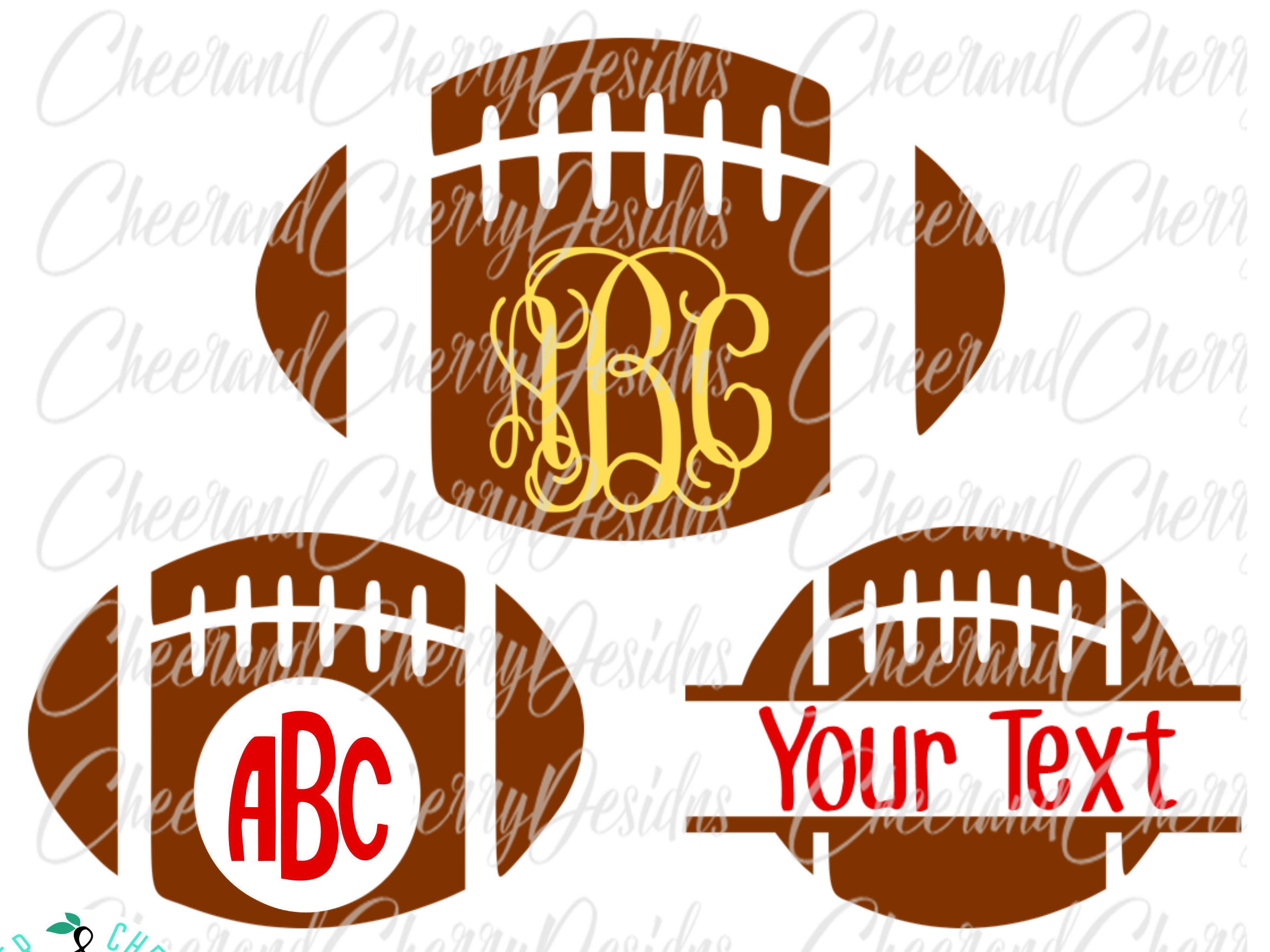 Football Monogram SVG, Football Svg design, Football DXF, Football ...