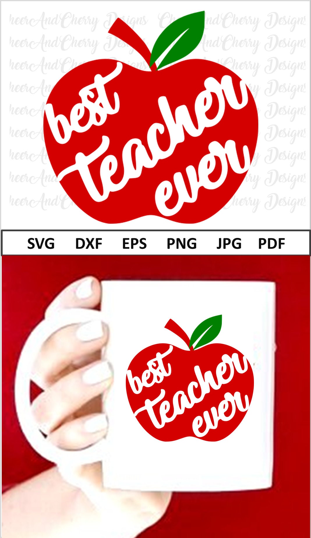 Best Teacher Ever Svg For Teachers Svg File For Cricut Etsy Israel