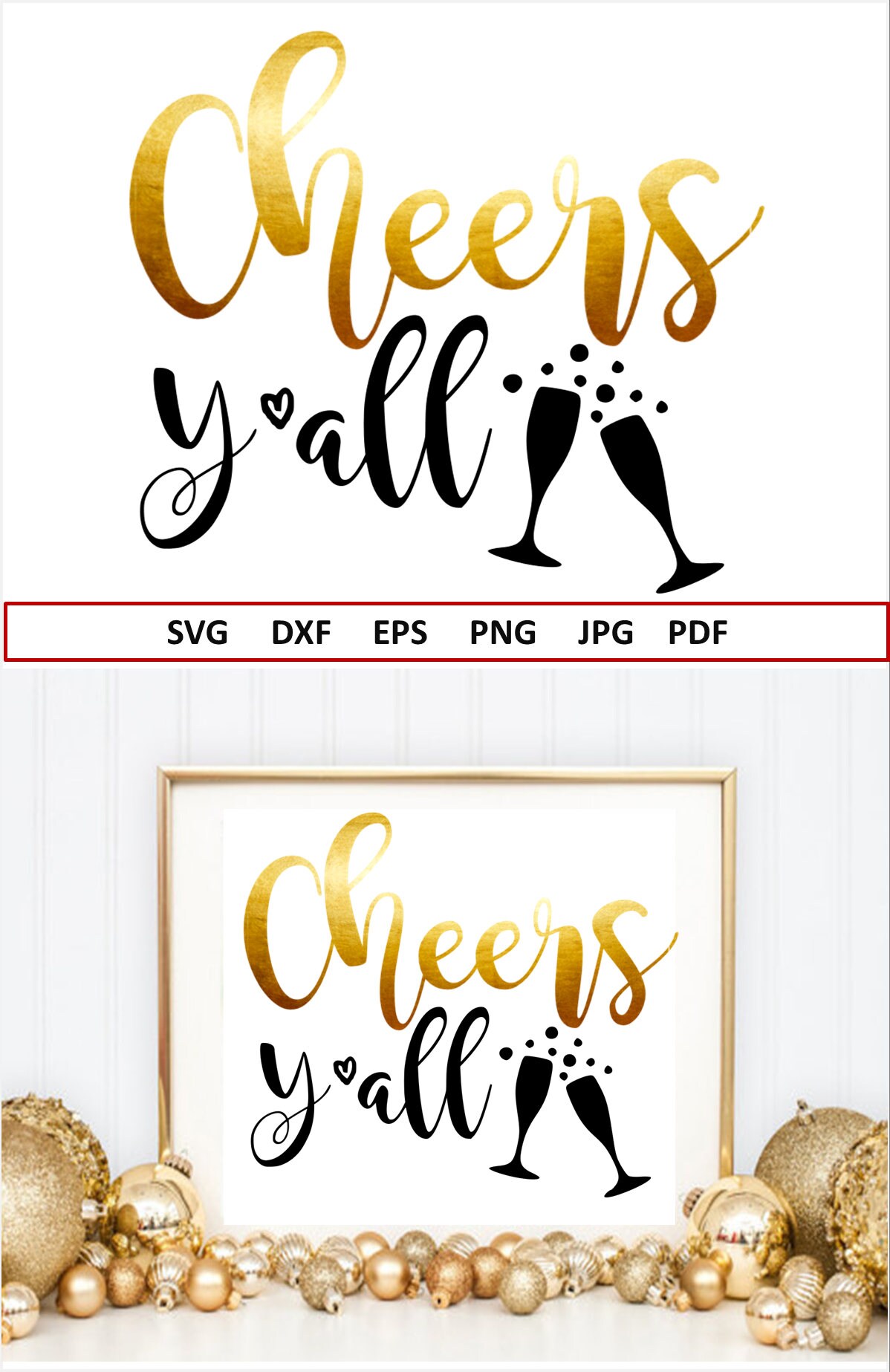 Cheers y'all SVG Svg file New Years Svg Cheers SVG NYE Svg | Etsy