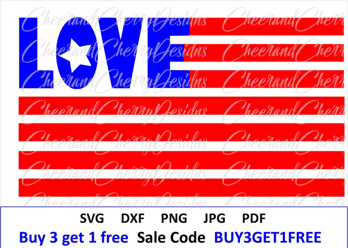 Love USA Flag SVG Files for Cricut Silhouette Iron on Vinyl - Etsy