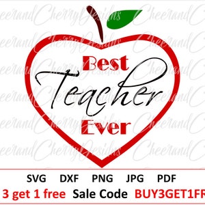 Best Teacher Svg Teacher Appreciation SVG School Cut File Apple Svg ...