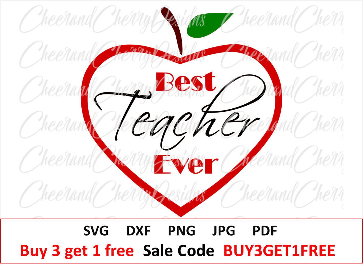 Best Teacher Svg Teacher Appreciation SVG School Cut File | Etsy