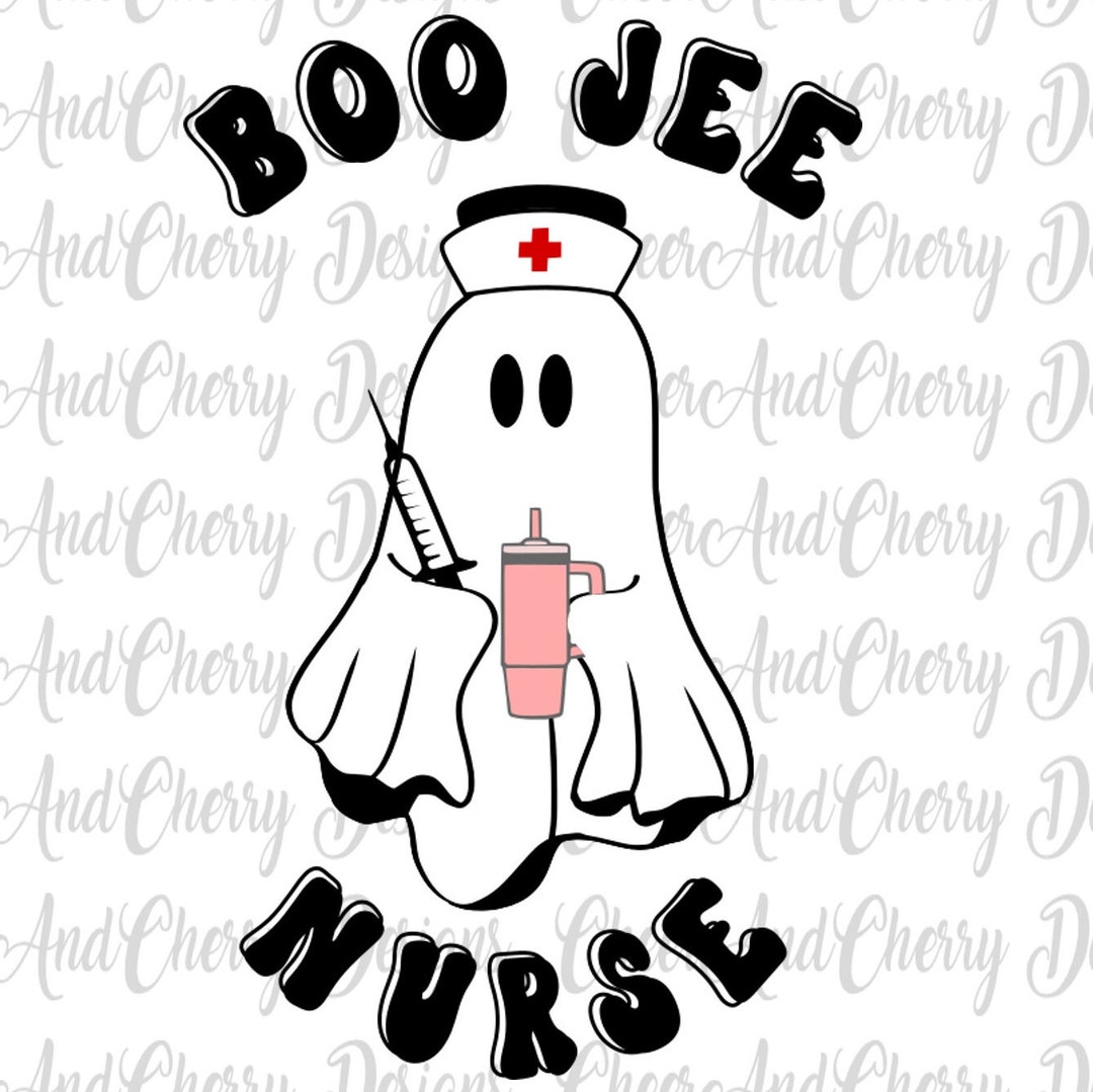Halloween Nurse Svg Ghost Nurses Png Design BOO Jee Nurse Svg Fall Gift ...