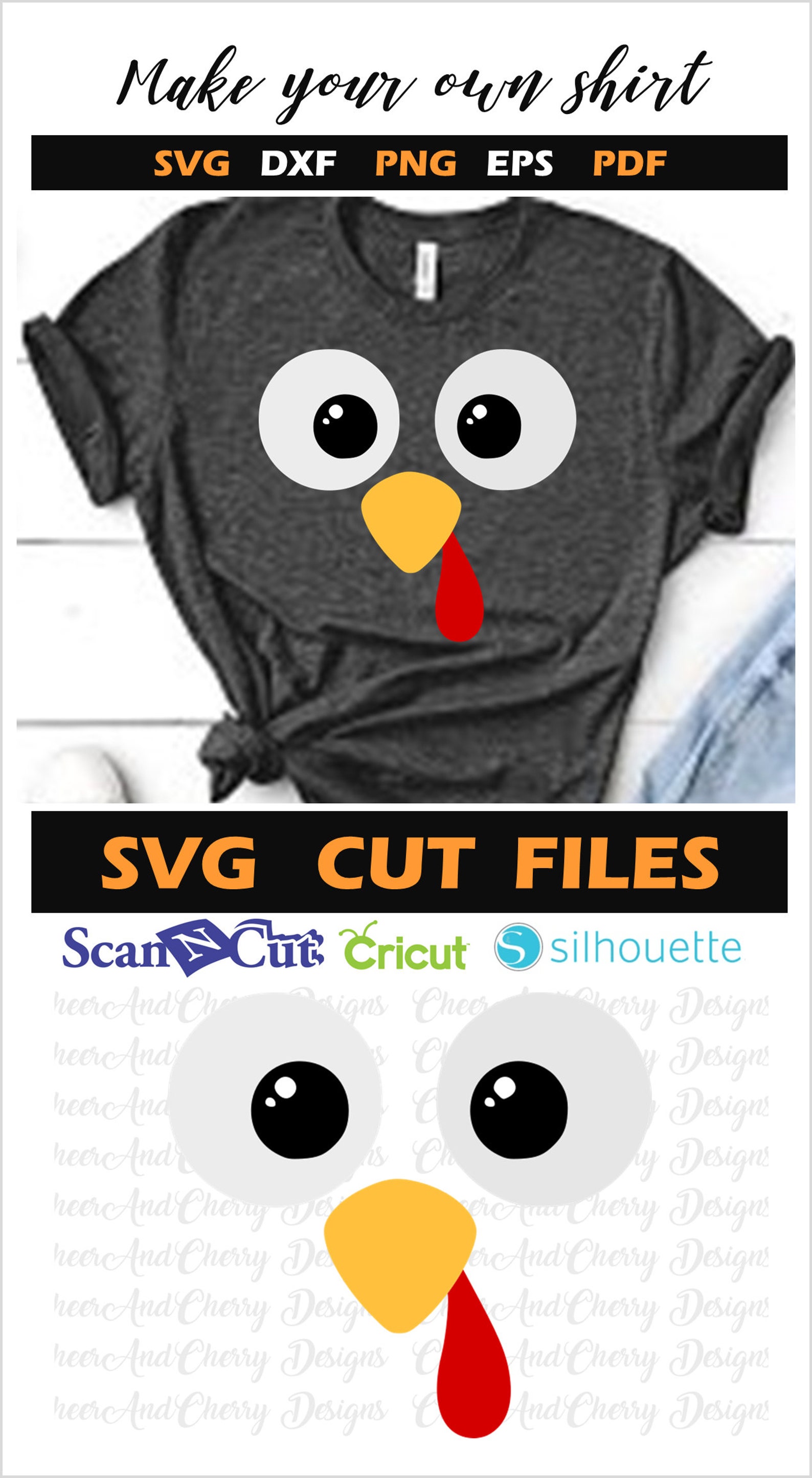 Turkey Face Svg Turkey Head Svg Funny Thanksgiving Svg for | Etsy