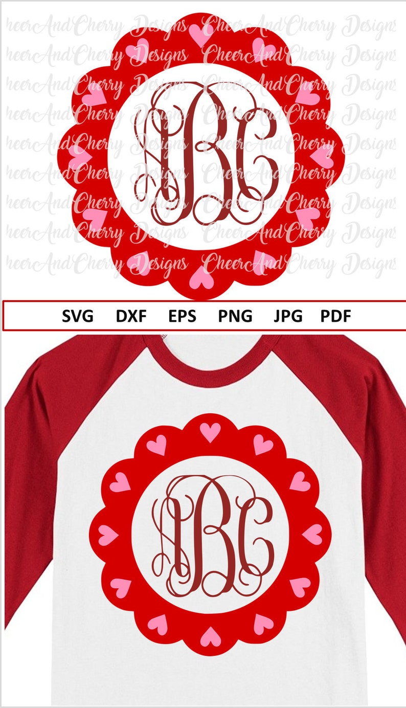 Valentine SVG Monogram Heart Monogram Svg Files for Cricut | Etsy