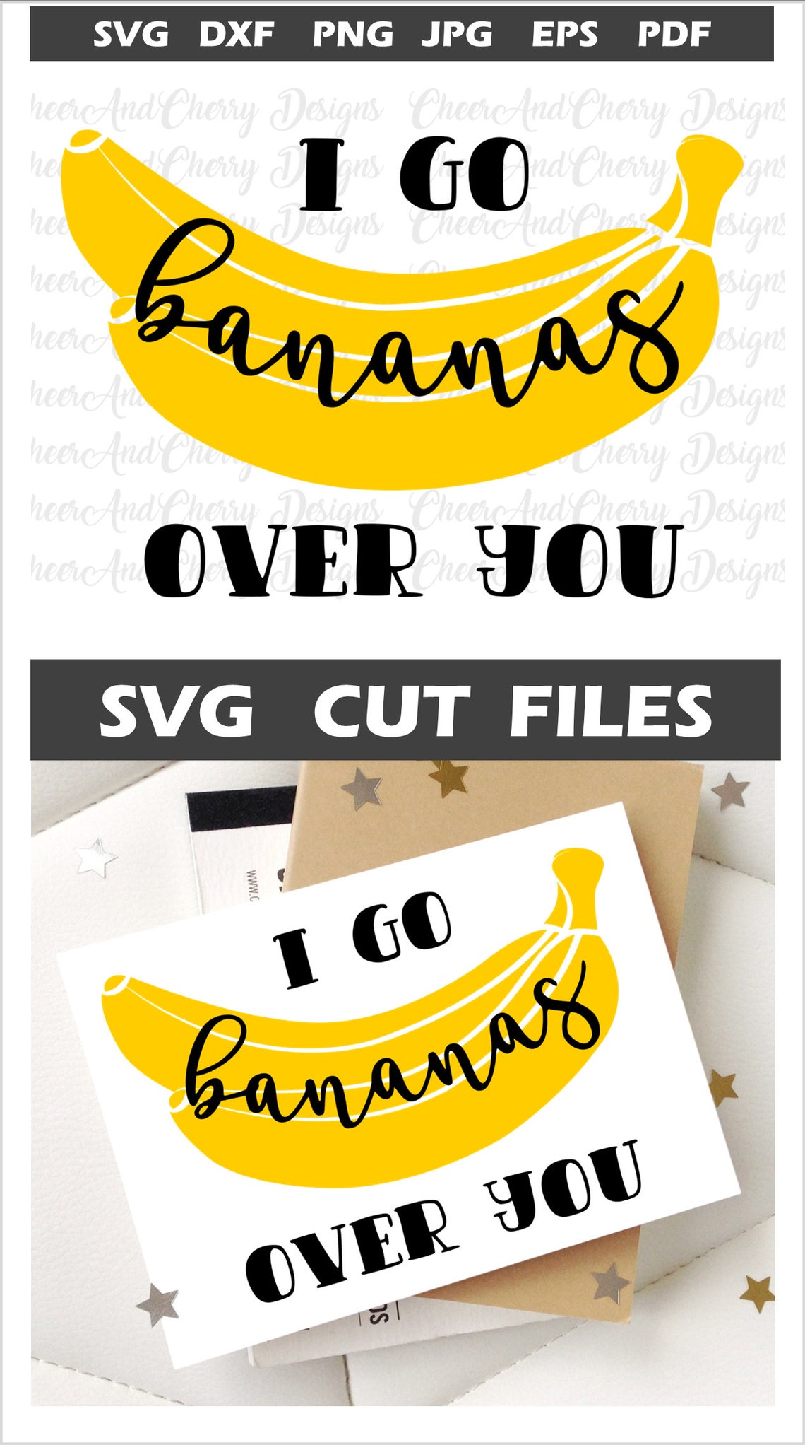 I Go Bananas Over You Svg Funny Valentine's Day Printable - Etsy
