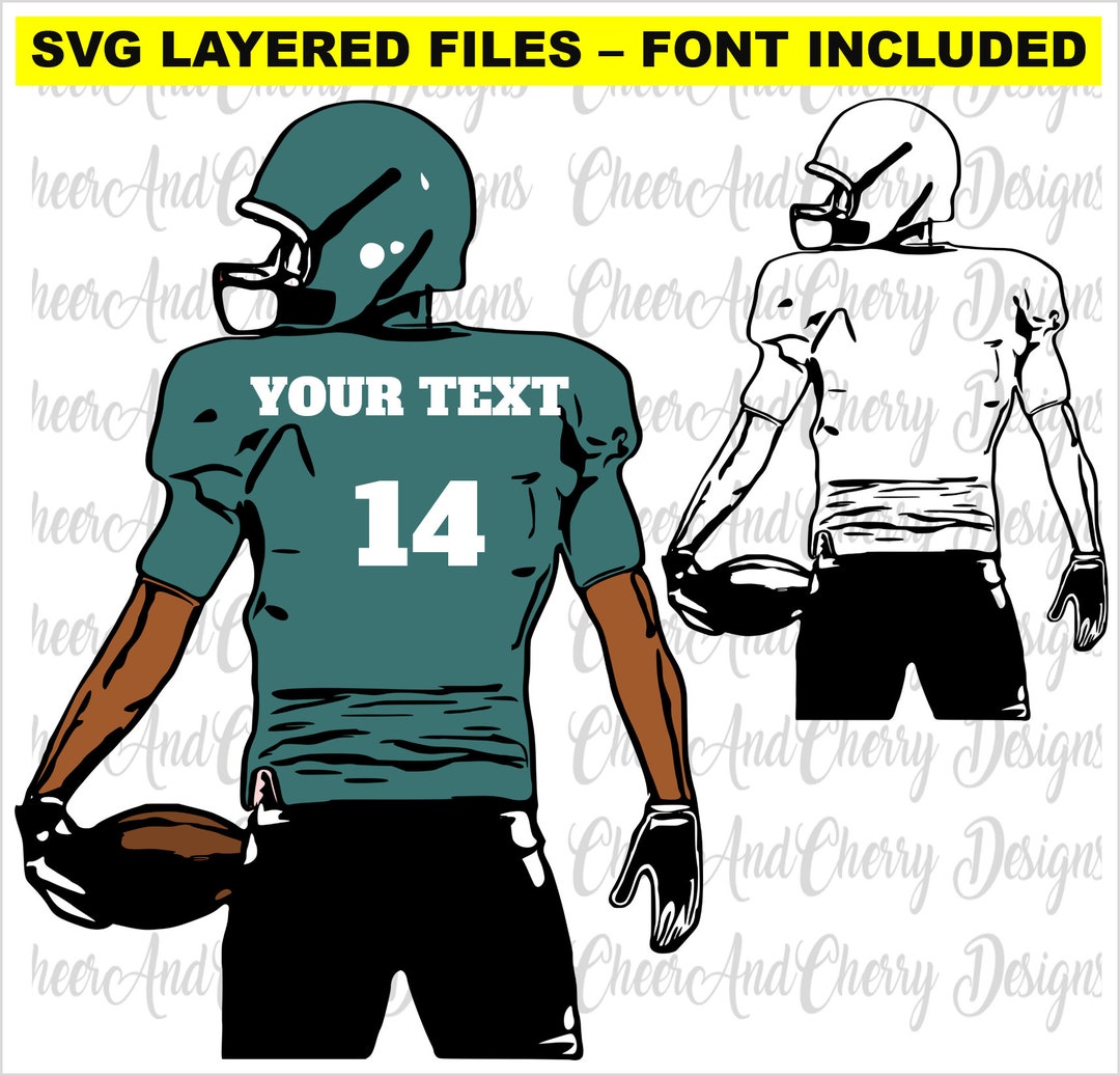 Custom Football Player Svg Football Svg Free Font Football Name Svg ...
