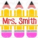 Split Pencil Monogram SVG, Pencil Svg for Teacher Monogram, Pencil ...