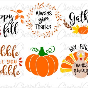 Thanksgiving SVG Bundle Fall Svg Bundle Pumpkin Svg for Cricut Thankful ...