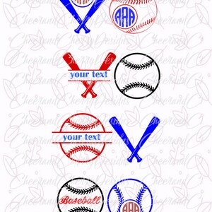 Baseball Monogram SVG Baseball Svg Dxf Baseball Split Monogram SVG ...