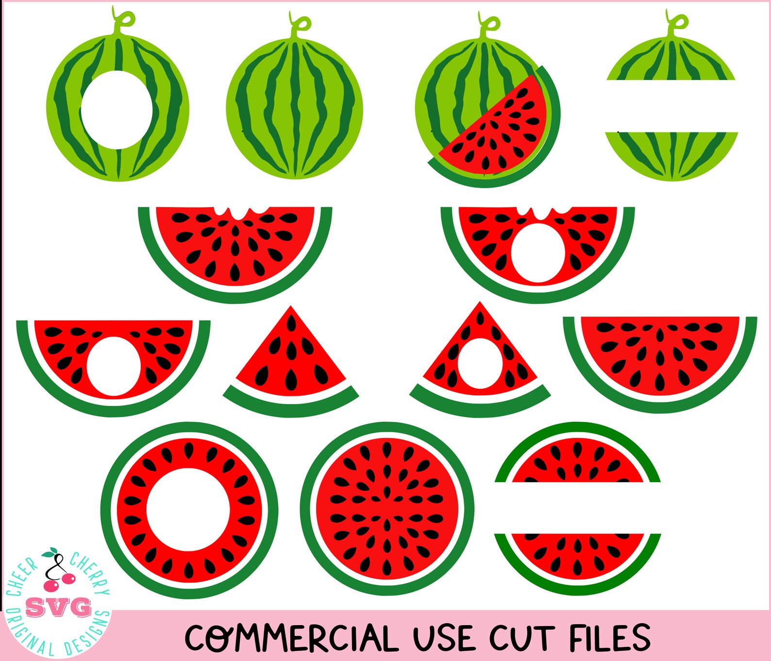 Watermelon Bundle Svg Png Eps Summer Svg Watermelon Svg - Etsy