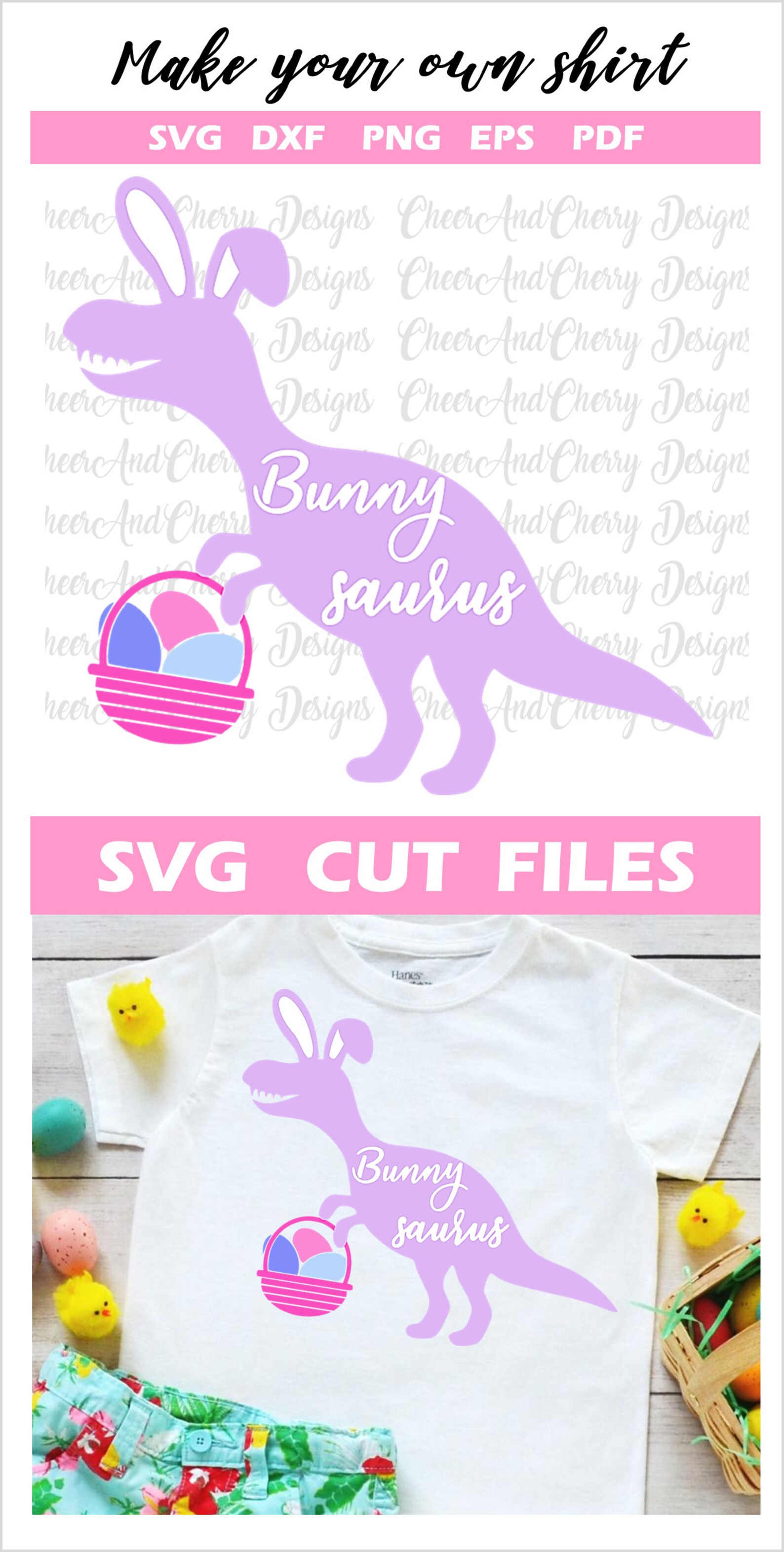 Easter Dinosaur Svg Girls Easter Svg Bunny Saurus Svg Funny - Etsy