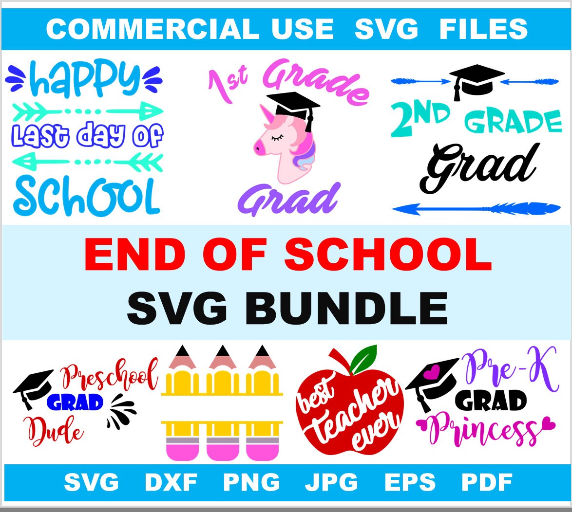 School Bundle SVG PNG DXF 50 Designs Teacher Appreciation | Etsy