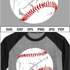 Distressed Baseball Svg File for Cricut Silhouette Cameo, Baseball ...