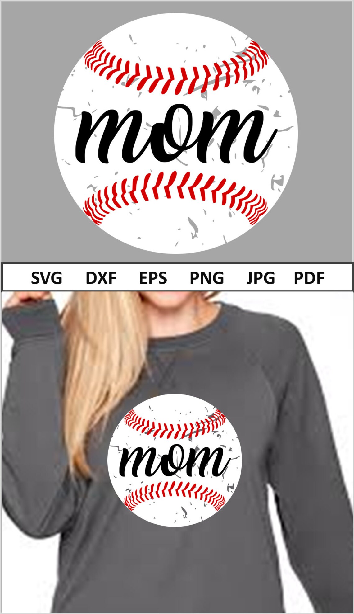 Baseball Mom Svg file for Cricut Distressed Baseball Svg | Etsy