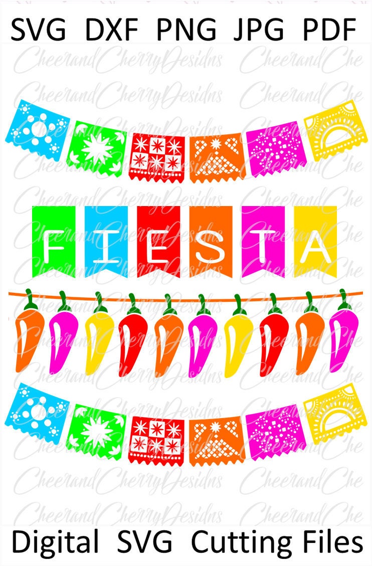 Fiesta Party Banner Svg Cinco De Mayo Svg for Cricut - Etsy