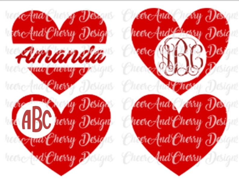 Valentine Monogram Svg for Valentines Svg Files for Cricut | Etsy