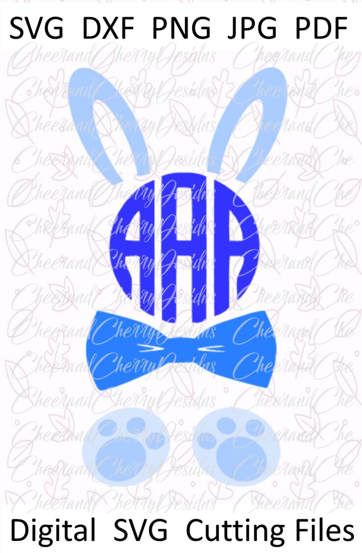 Bunny Monogram SVG for Boy and Girl Easter SVG Files | Etsy