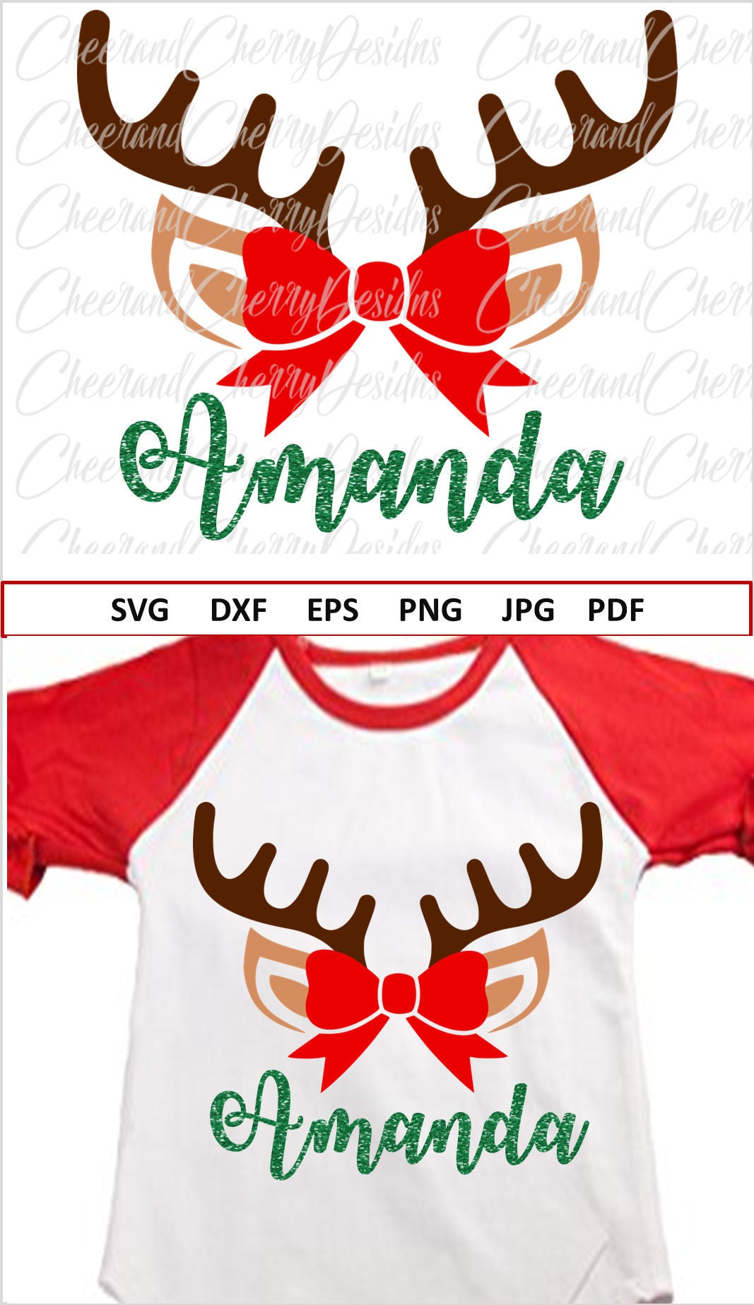 Personalized Christmas SVG Reindeer Monogram Svg Christmas - Etsy