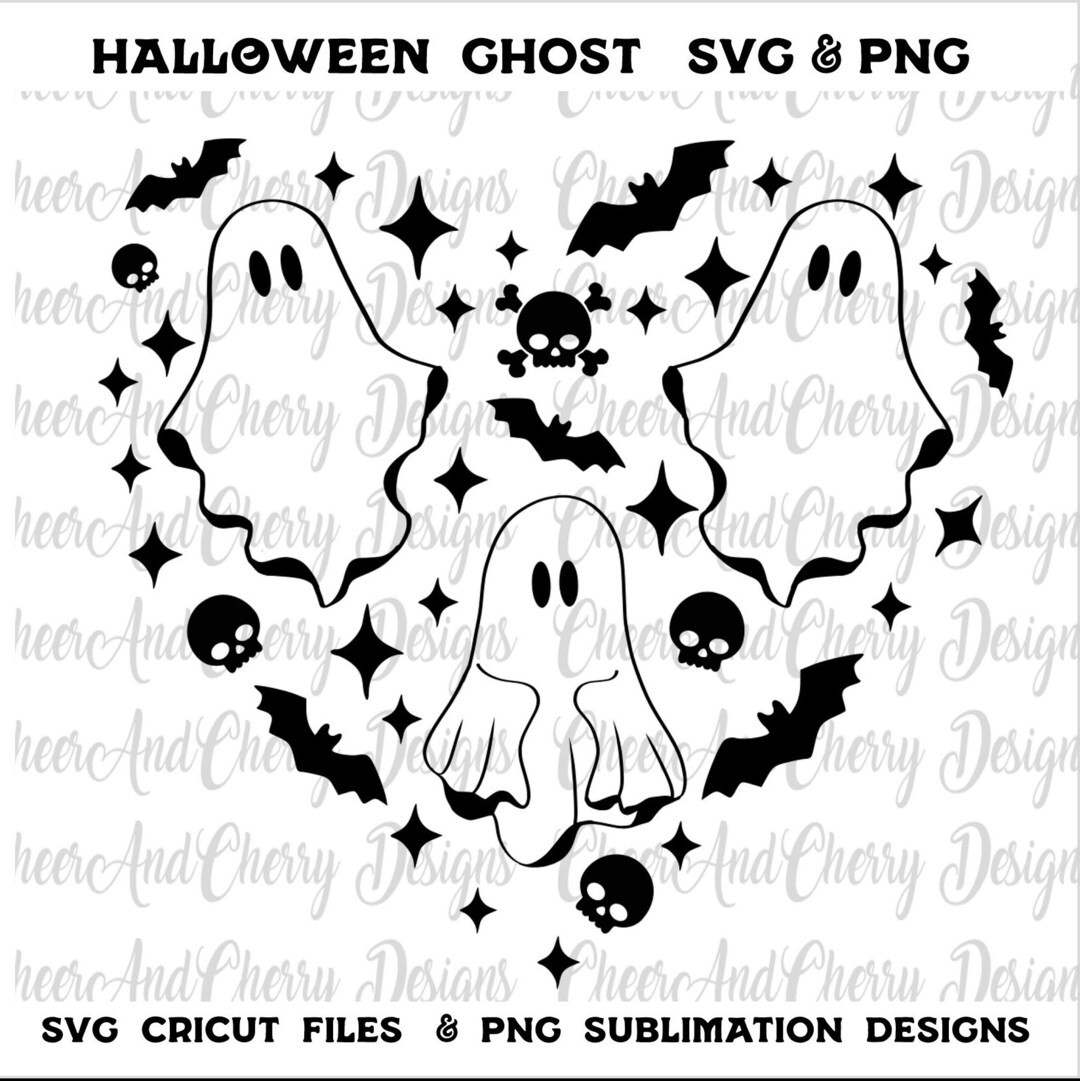 Halloween Ghost SVG PNG Bundle - Funny Ghost in Heart Svg Halloween Svg ...