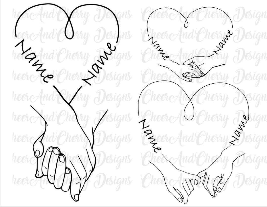 Custom Holding Hands SVG PNG Bundle - 10 Designs Valentines Day Svg ...