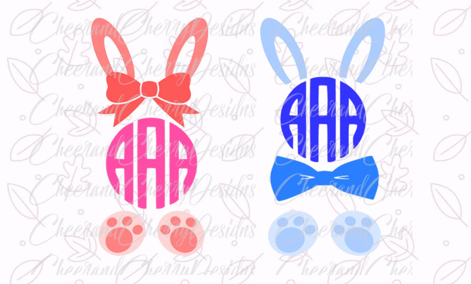 Bunny Monogram SVG for Boy and Girl Easter SVG Files - Etsy