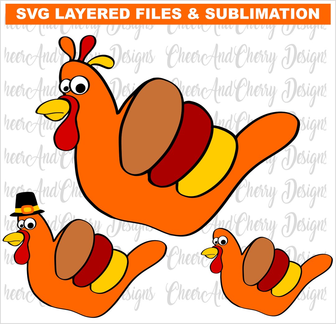 Peace Sign Turkey Svg Files for Cricut Silhouette Cameo Turkey Hand Cut ...