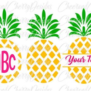 Pineapple Svg Bundle, Pineapple Monogram Svg, Pineapple Monogram Frame ...