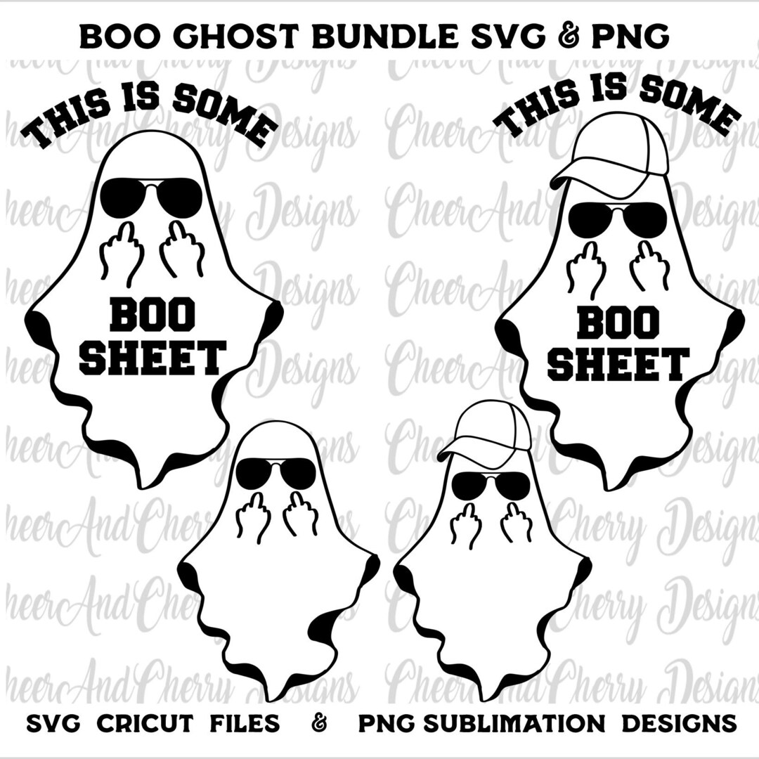 Boo Sheet SVG Bundle, Middle Finger Ghost Svg Funny Halloween Svg Files ...