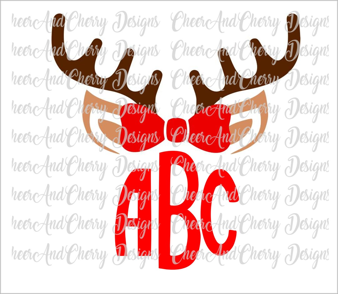 Reindeer Monogram Svg File for Cricut, Silhouette, Iron on Christmas ...